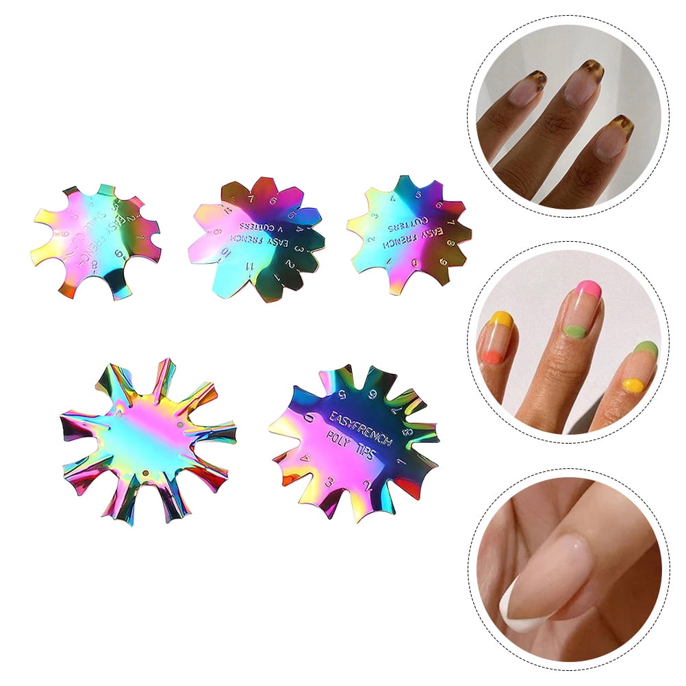 FELTECHELECTR 5Pcs 2.6in Manicure Molding Templates for Nail French ...