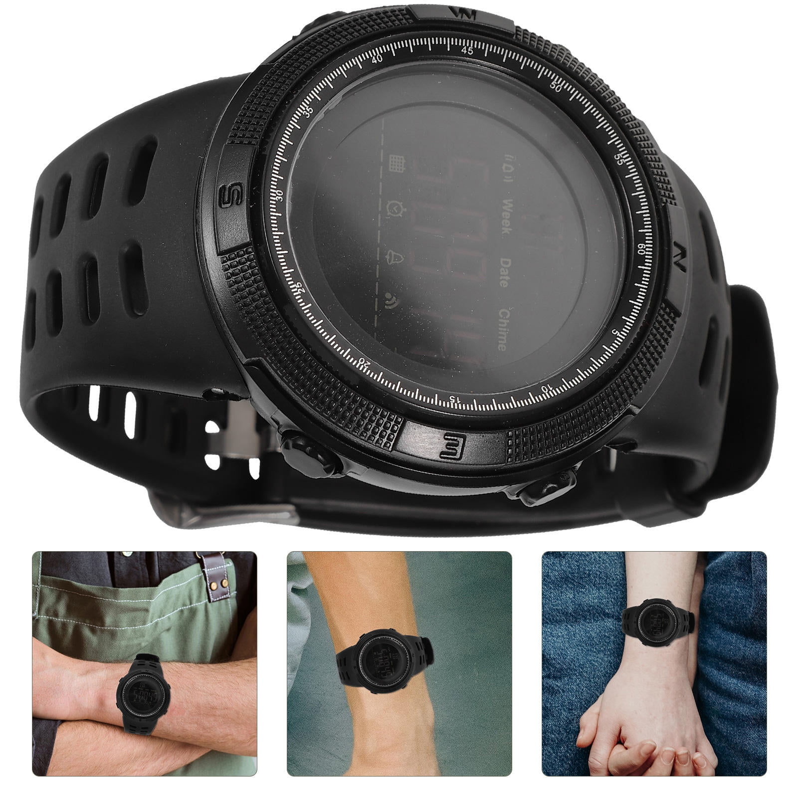 FELTECHELECTR 5Pcs Men Waterproof Watches Step Count Timer Digital for ...