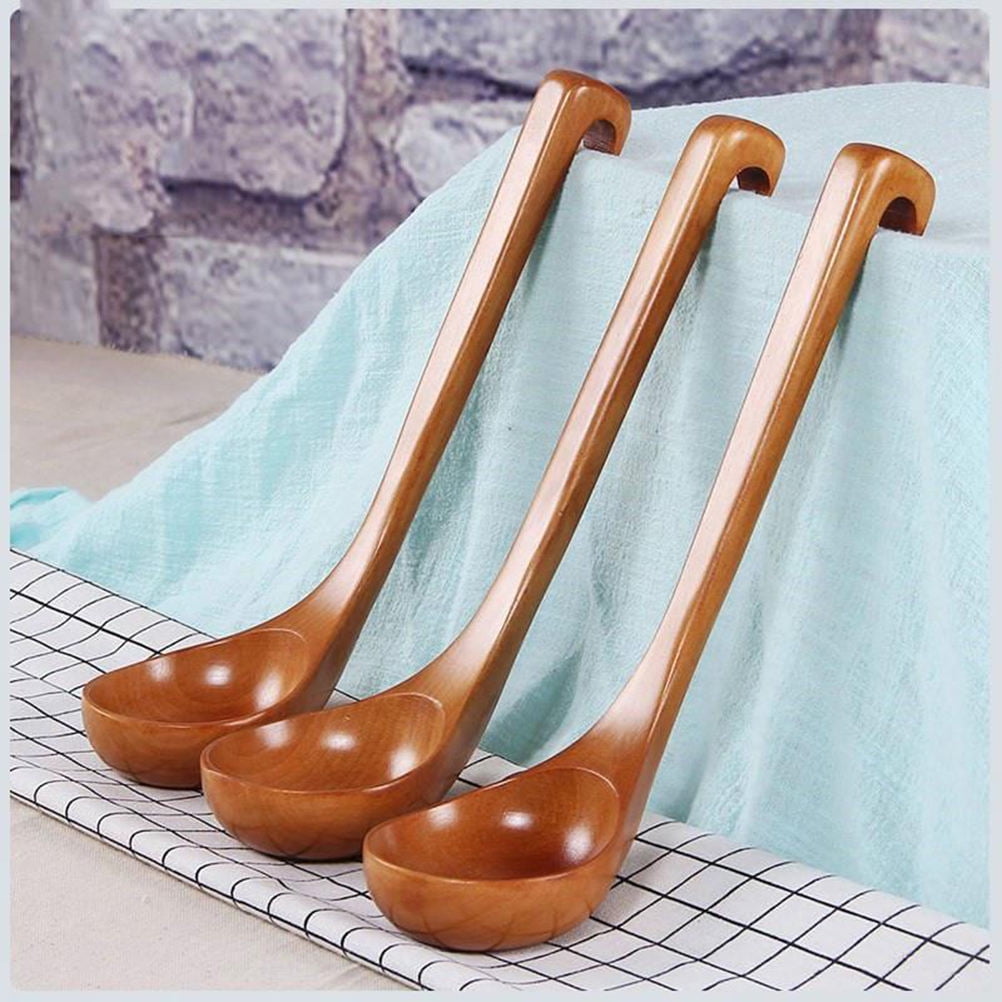 FELTECHELECTR 6 Pack Mixing Spoon Wooden for Adults and Kitchen Utensil ...