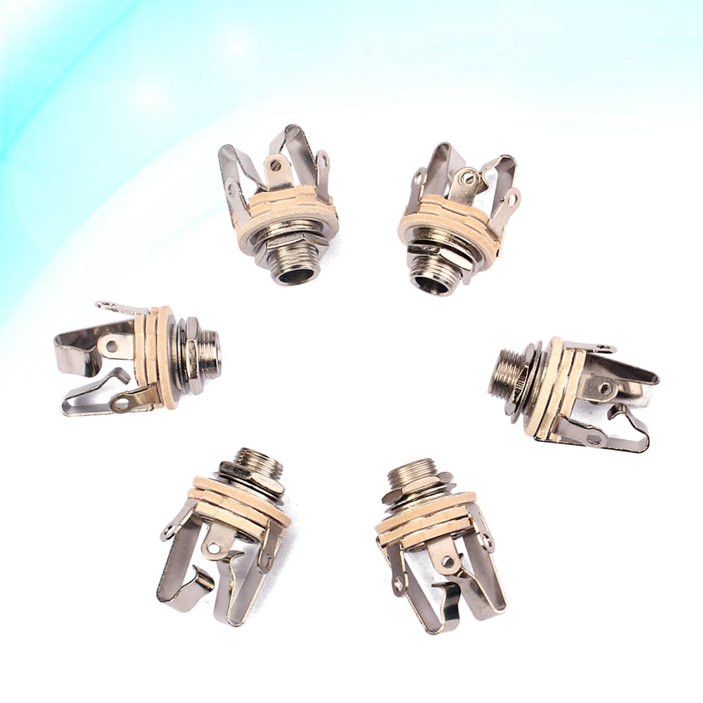 FELTECHELECTR 6Pack Round Iron Plated Finish Jack Socket Guitar Output ...