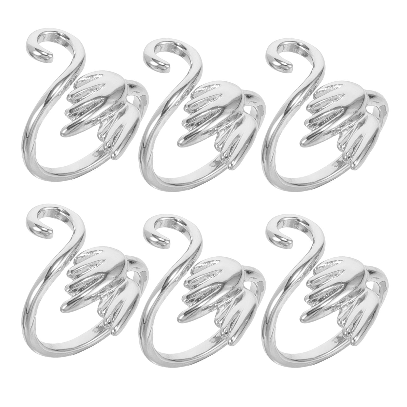 FELTECHELECTR 6Pcs Handmade Crochet Tension Ring Zinc Alloy Circular ...