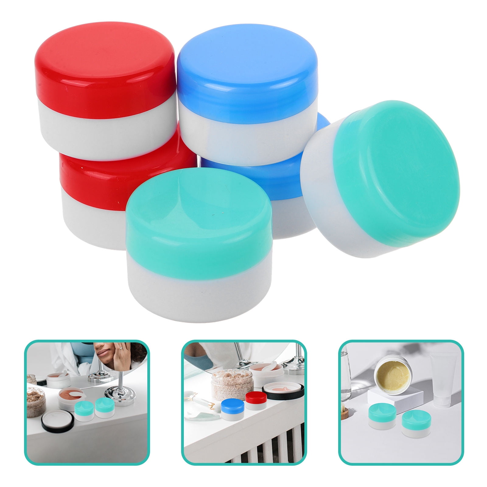 FELTECHELECTR 6Pcs Small Lotion Containers Refillable Square Plastic ...