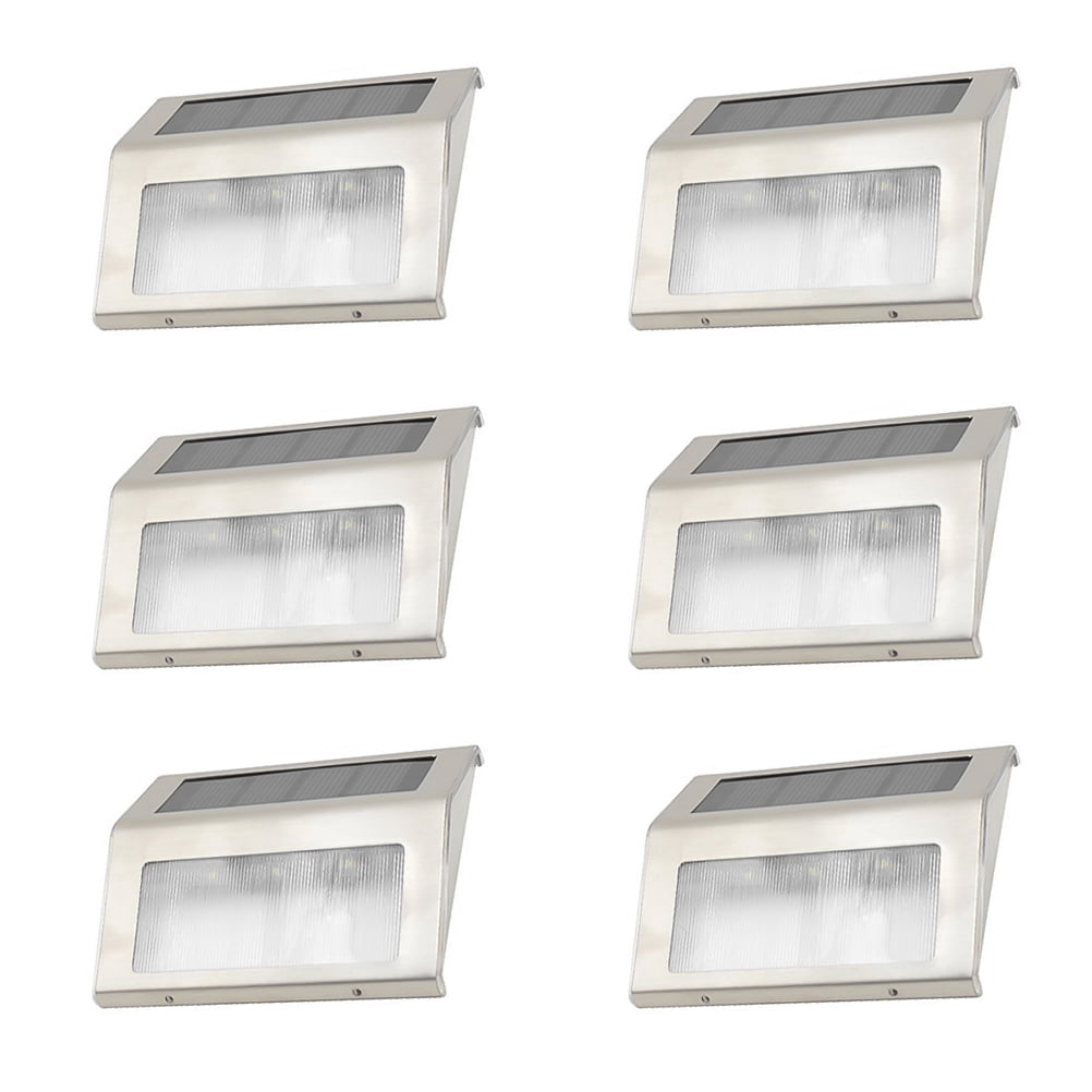 FELTECHELECTR Deck Railing Solar Lights LED Solar Lamps 6Pcs - Walmart.com