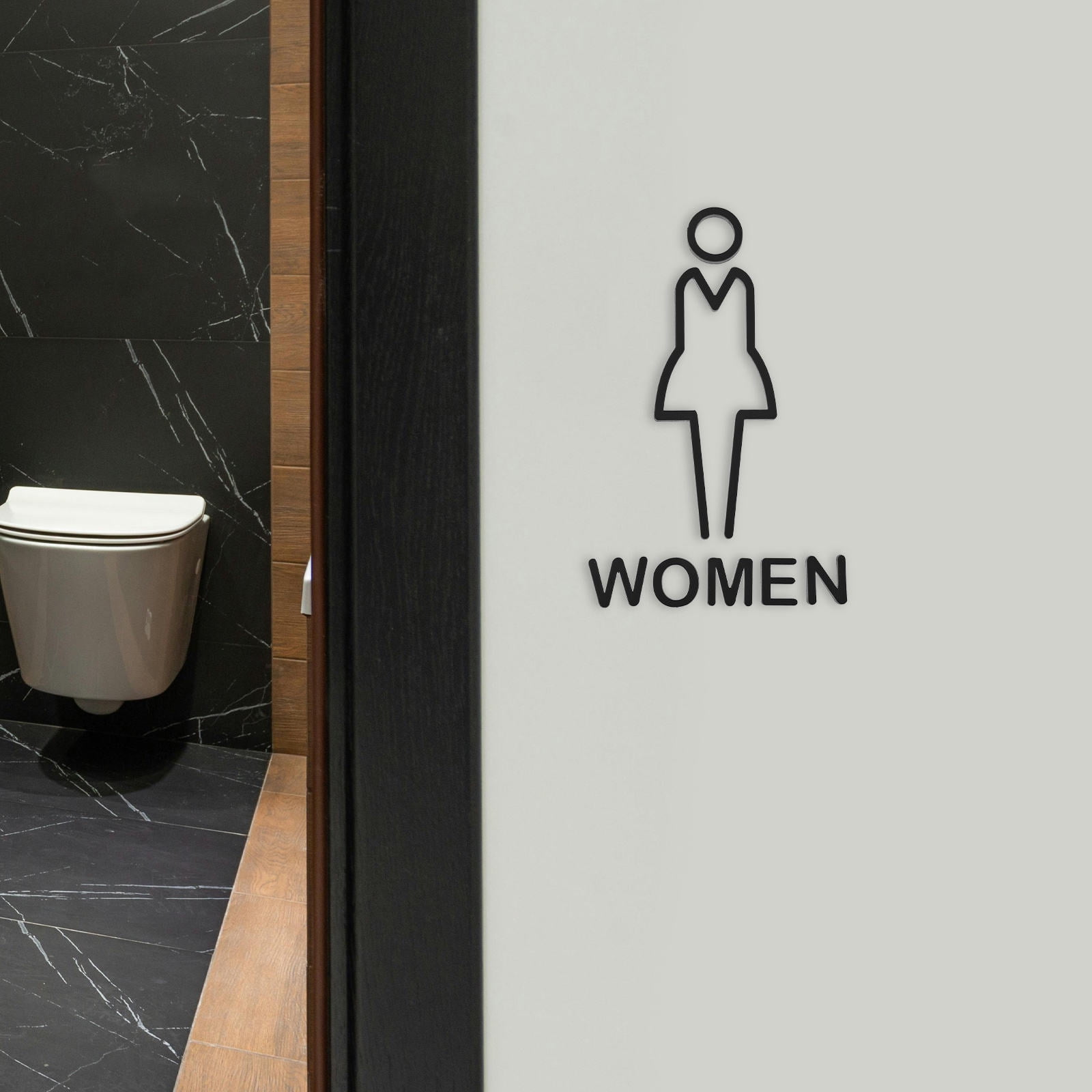 FELTECHELECTR 7Pack Restroom Sign Public Restrooms Commercial ...