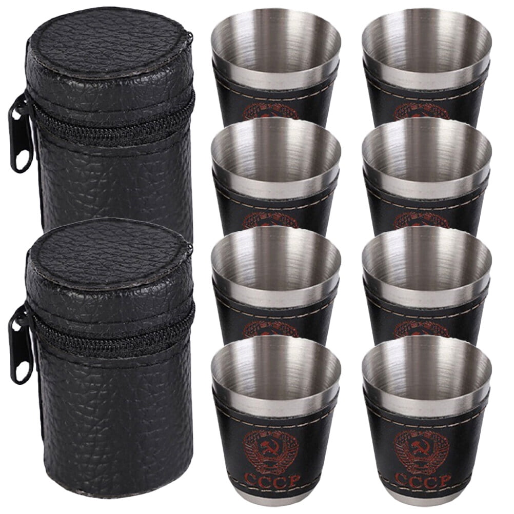 FELTECHELECTR 8 Cups of Stainless Steel Camping Mugs Outdoors Cup ...