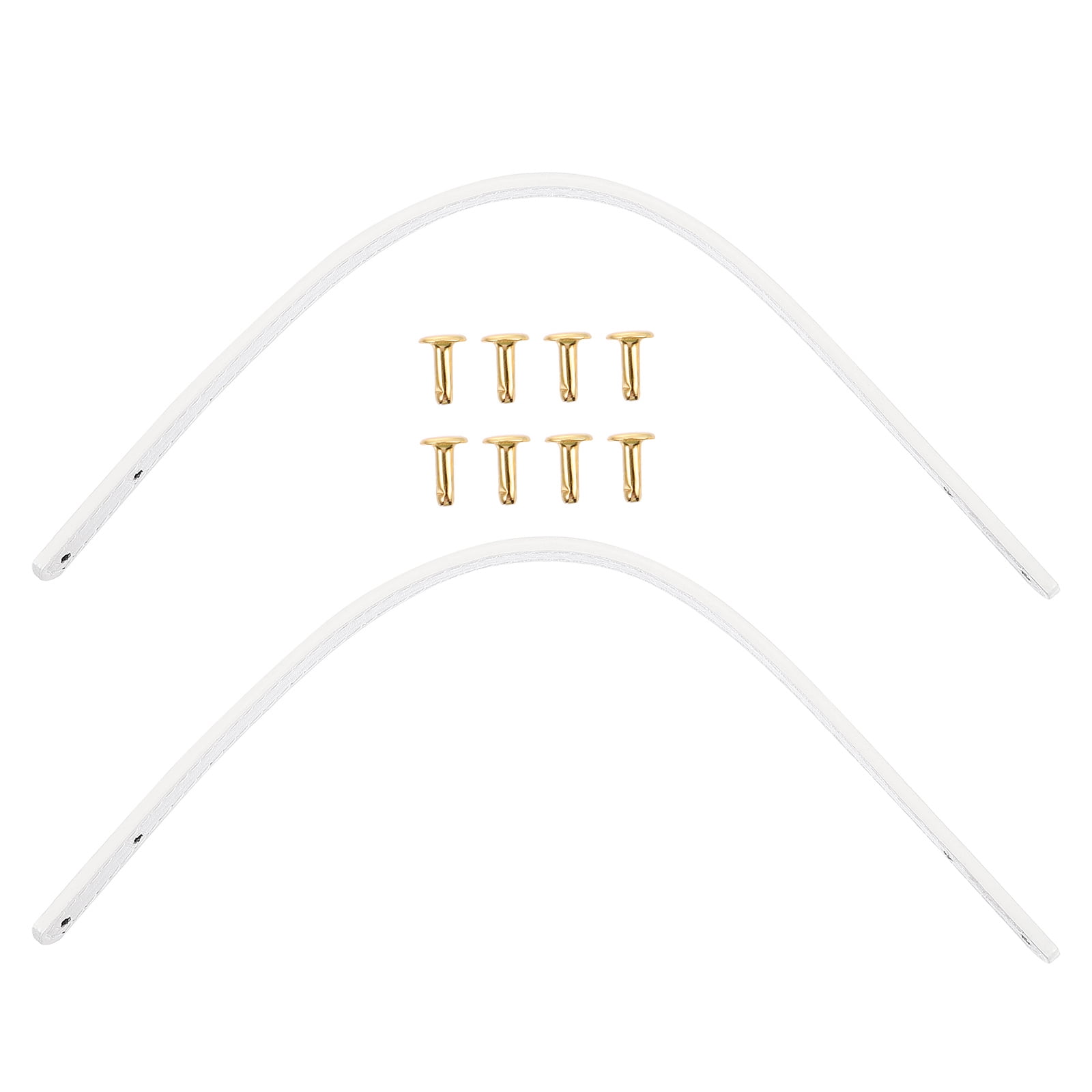 FELTECHELECTR 8 Rivets 1 Pair Elegant White Pu Leather Handbag Strap ...