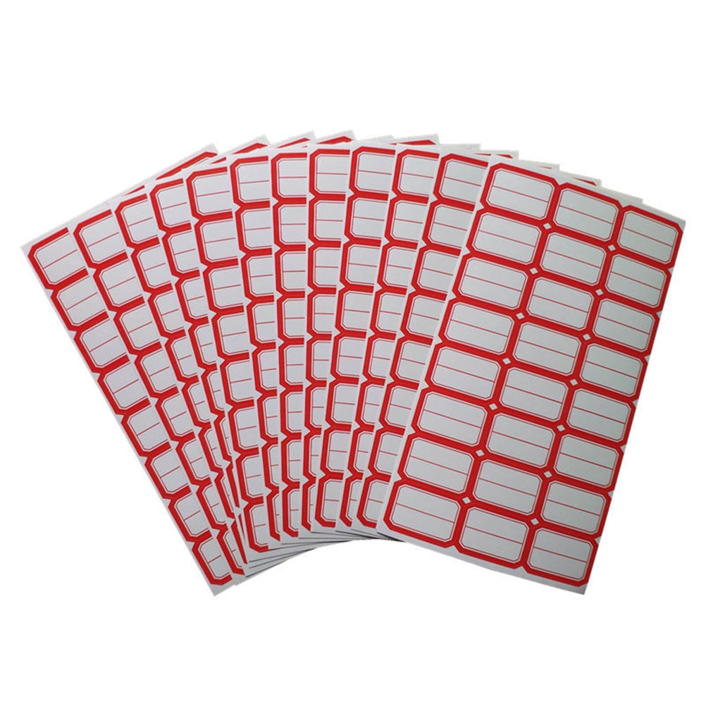 FELTECHELECTR 80 Sheets DIY Label Stickers Rectangular Red for Pricing ...