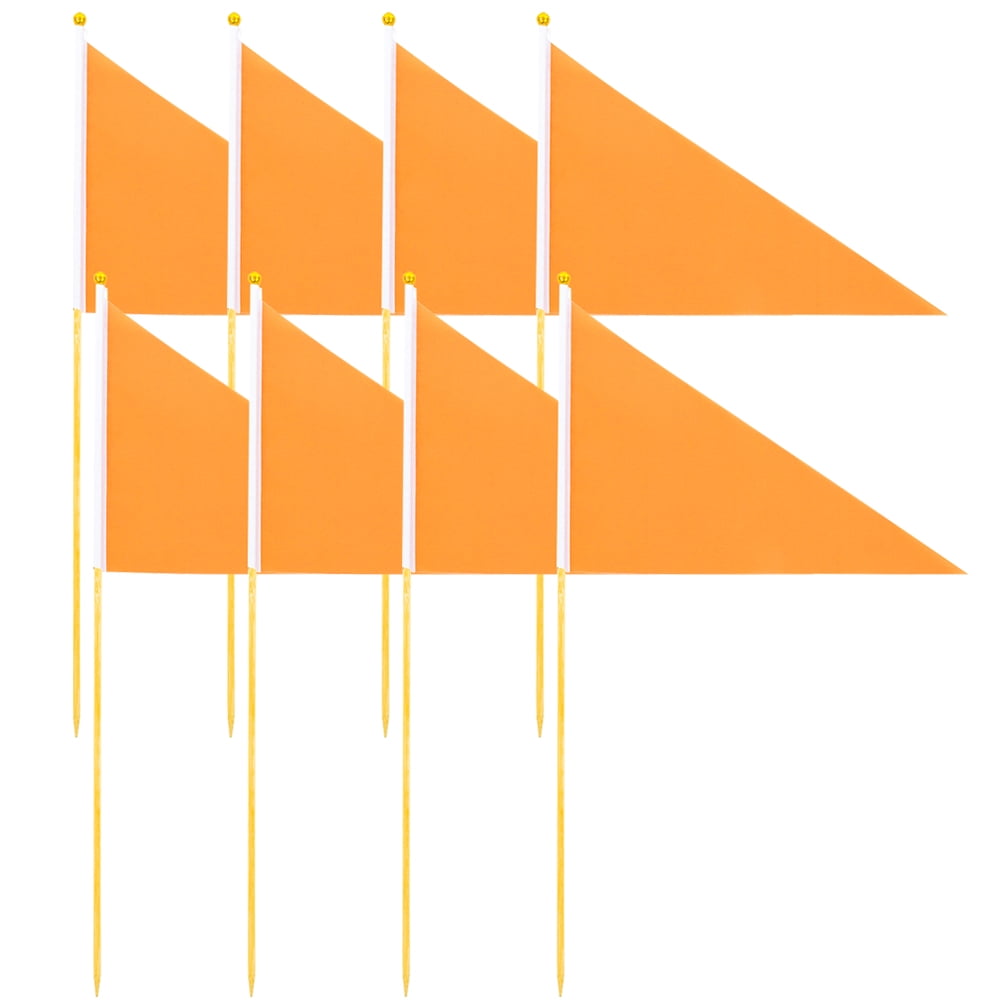 FELTECHELECTR 8Pack Orange Marking Flags for Homeowners with Miniature Flags for Outdoor Safety ...