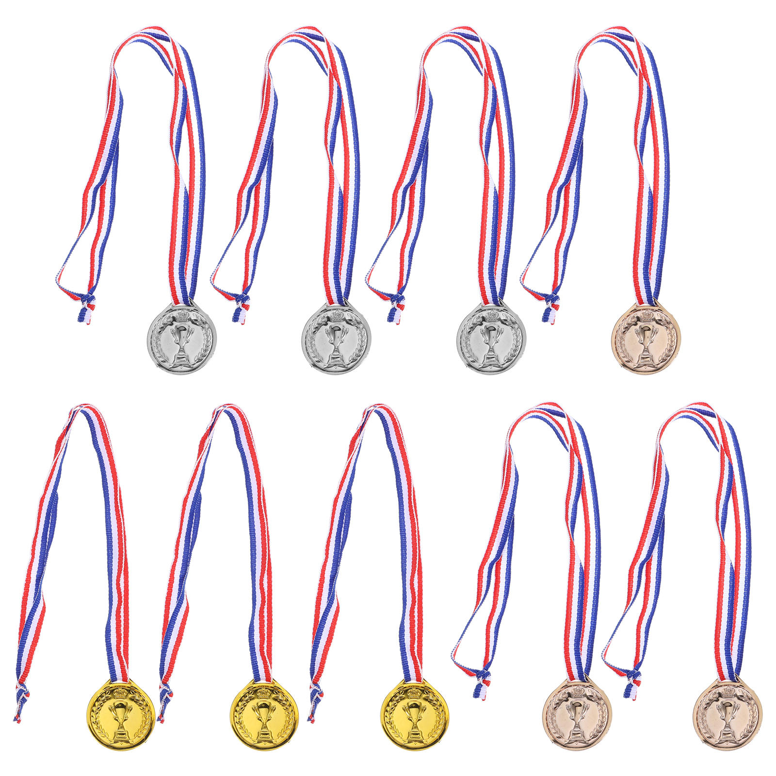 FELTECHELECTR 9Pcs Medals for Awards in Round Shape with Gold Silver ...