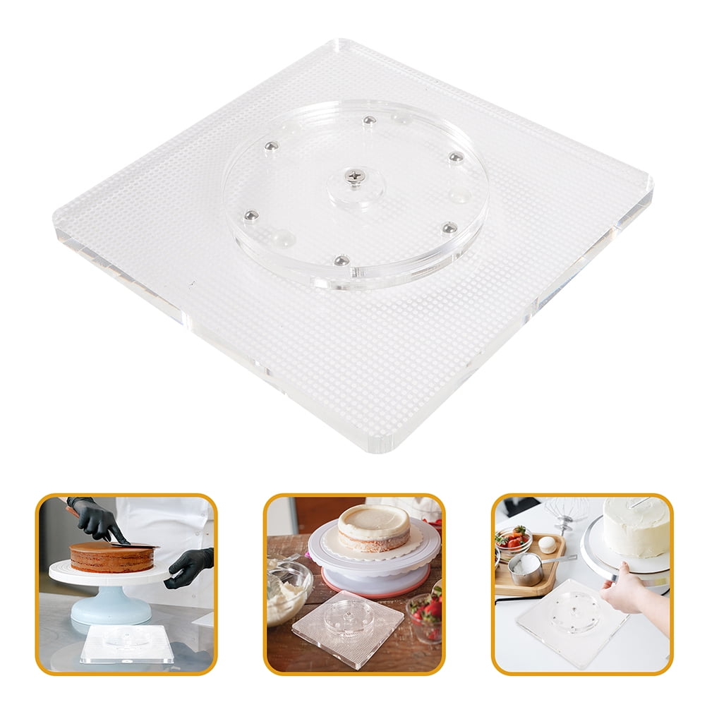 FELTECHELECTR Baking Turntable For Cakes 1Set Transparent Acrylic For Creative And Functional ...
