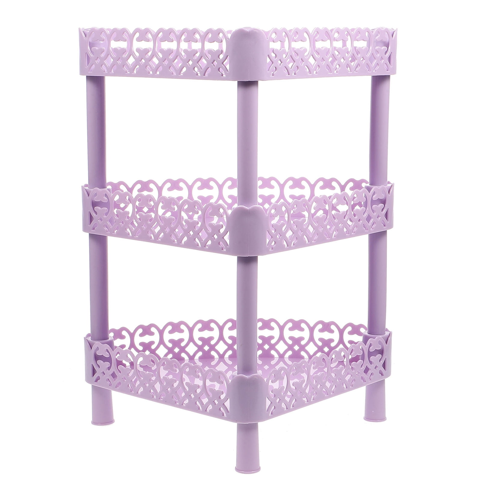 FELTECHELECTR Bathroom Three Layer Plastic Storage Shelves Rack Basket ...