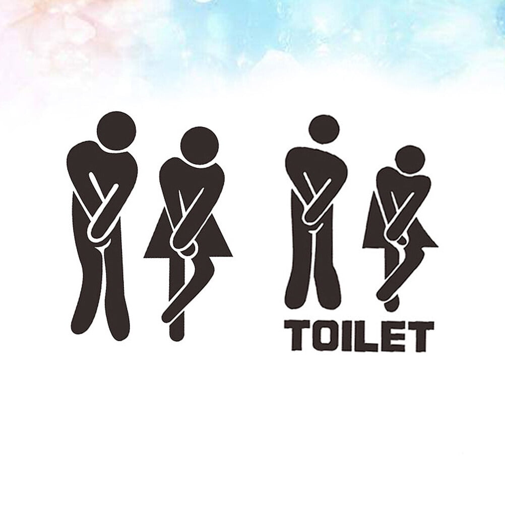 FELTECHELECTR Bathroom Wall Stickers 6Pack Funny PVC Rectangular For ...