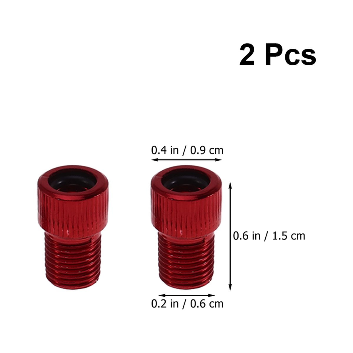 FELTECHELECTR Bicycle Valve Adapter 2Pcs Red Aluminum Alloy for Bike ...