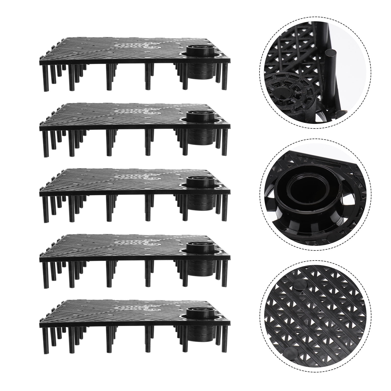 FELTECHELECTR Aquarium Filtering Plate Black 5Pcs 5.7In X 5.7In X 1In ...