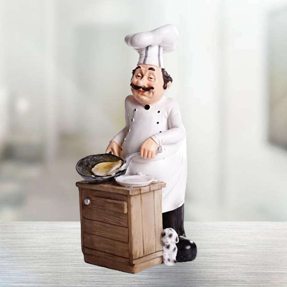FELTECHELECTR Chef Statue Kitchen Decor Resin Figurine Delicate ...