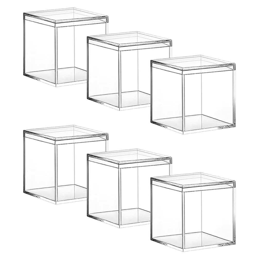 FELTECHELECTR Clear Acrylic Cube Box for Storage Lightweight Compact ...