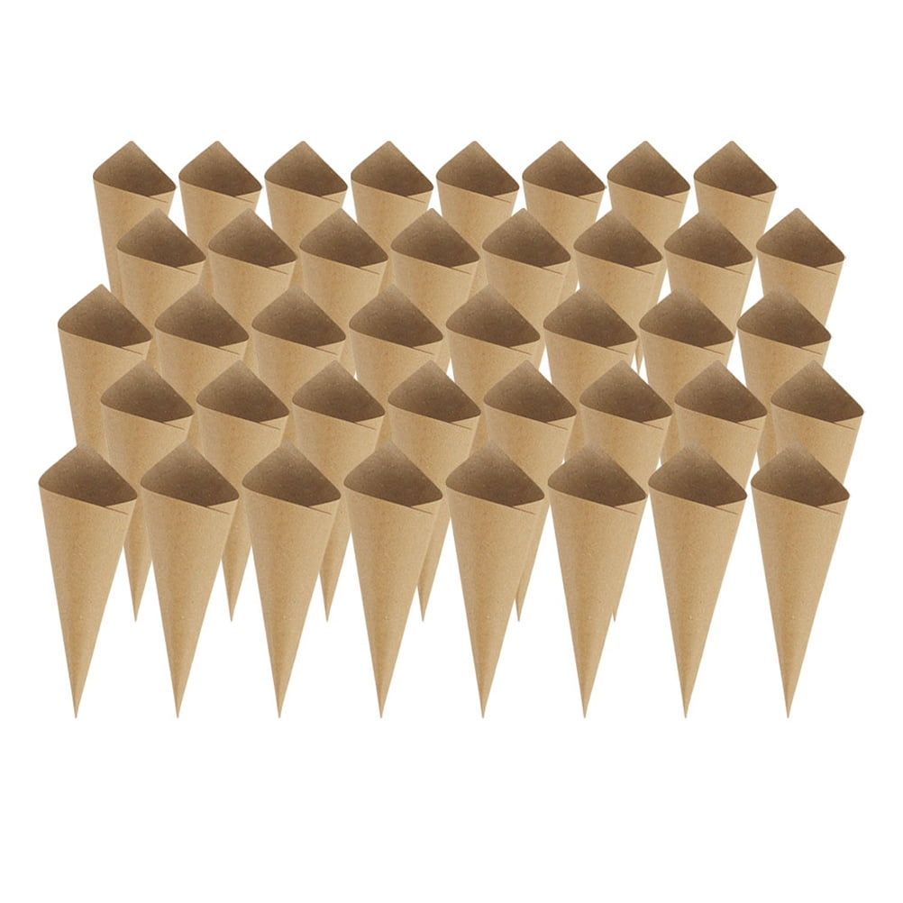FELTECHELECTR Confetti Cones Paper Cones For Confetti 60Pcs Light Brown ...