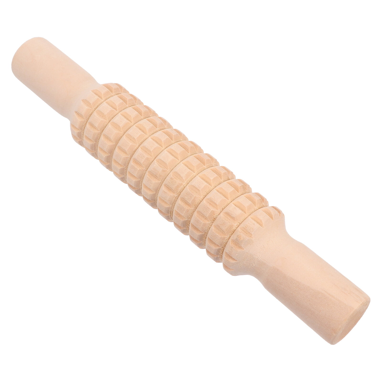 FELTECHELECTR Craft Rolling Pin for Clay Childrens Round Wood Texture ...