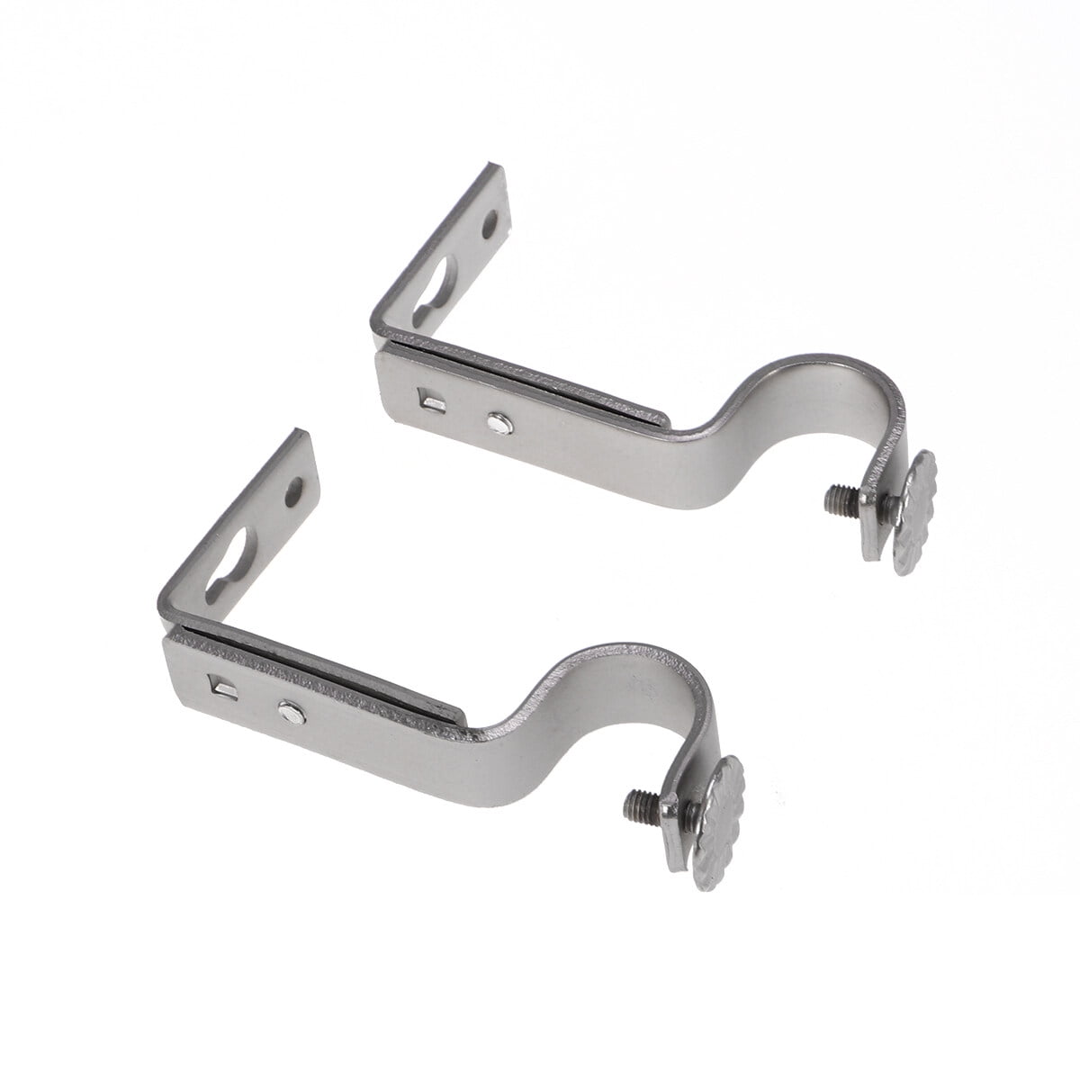 FELTECHELECTR Curtain Brackets for Curtain Rod 2Pcs Rectangular Silver ...