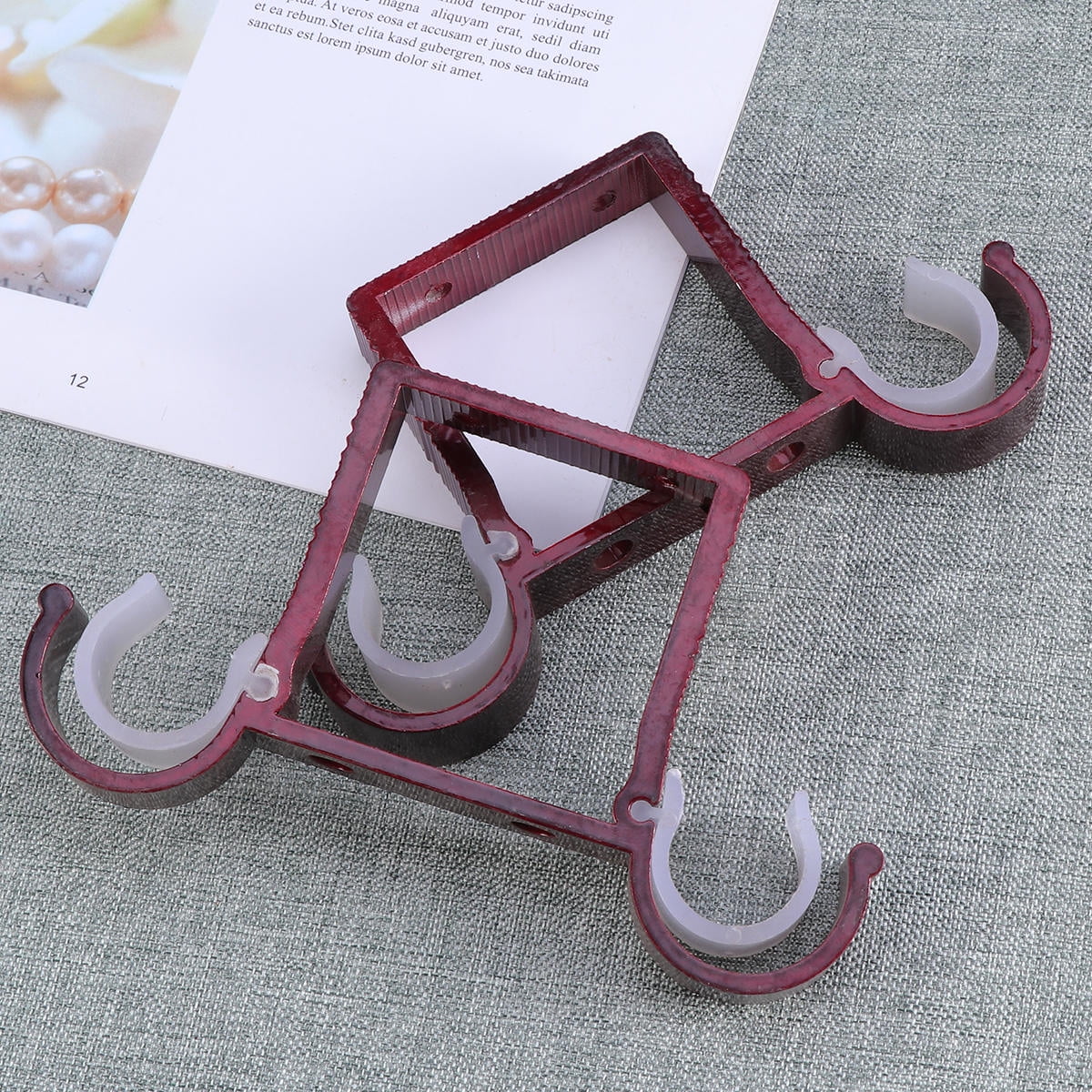 FELTECHELECTR Curtain Rod Shelf Bracket 2Pcs Red Aluminium Alloy for ...