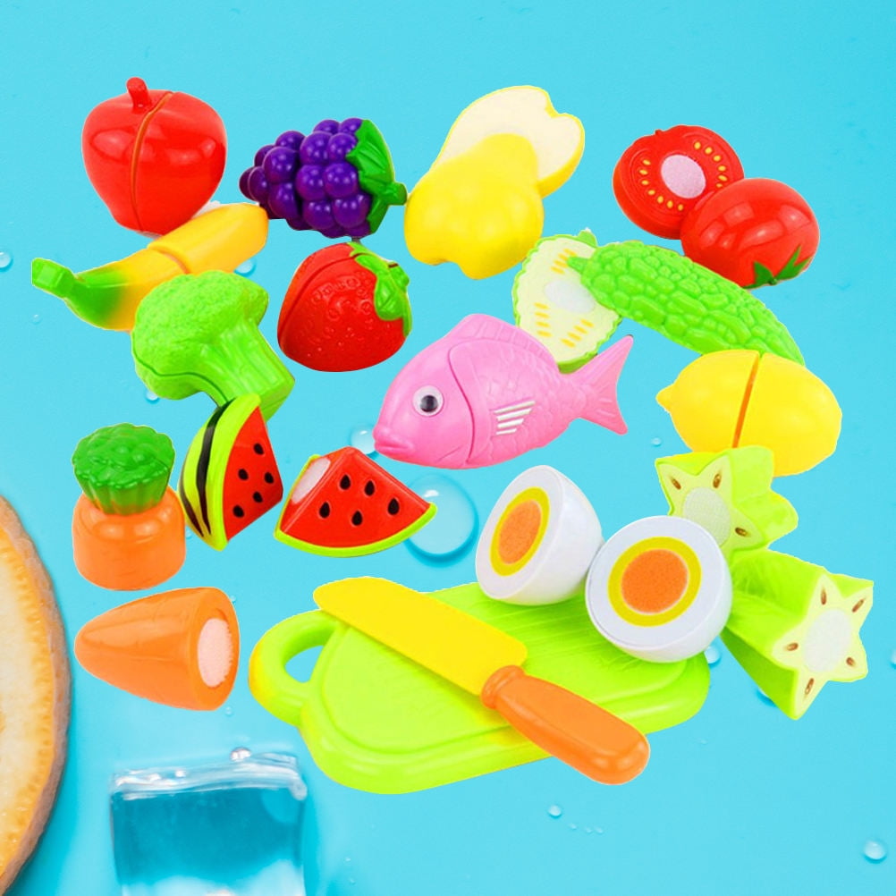 FELTECHELECTR Cut Vegetables and Fruits Toys Set 16Pcs Hand-Eye ...