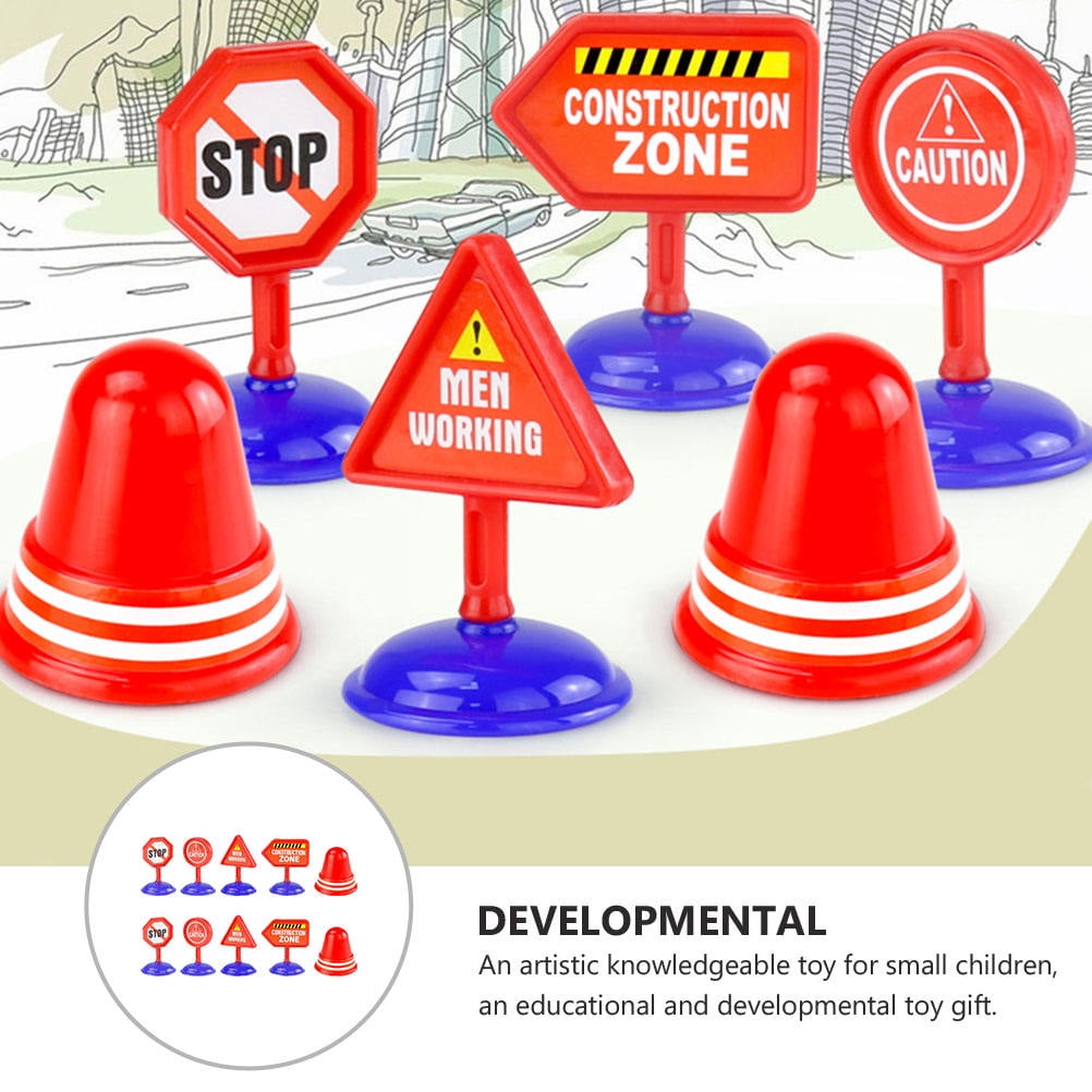 FELTECHELECTR DIY Toy Roadblock Traffic Signs for Kids Hands On Ability ...