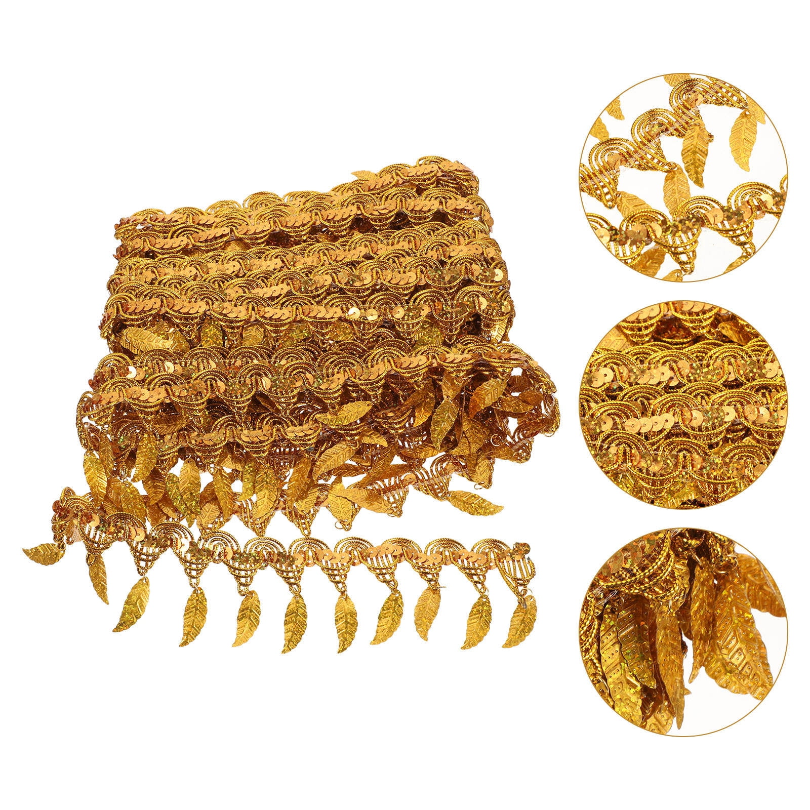 FELTECHELECTR Delicate Costume Trim Golden DIY Craft Trim Leaf Shape ...