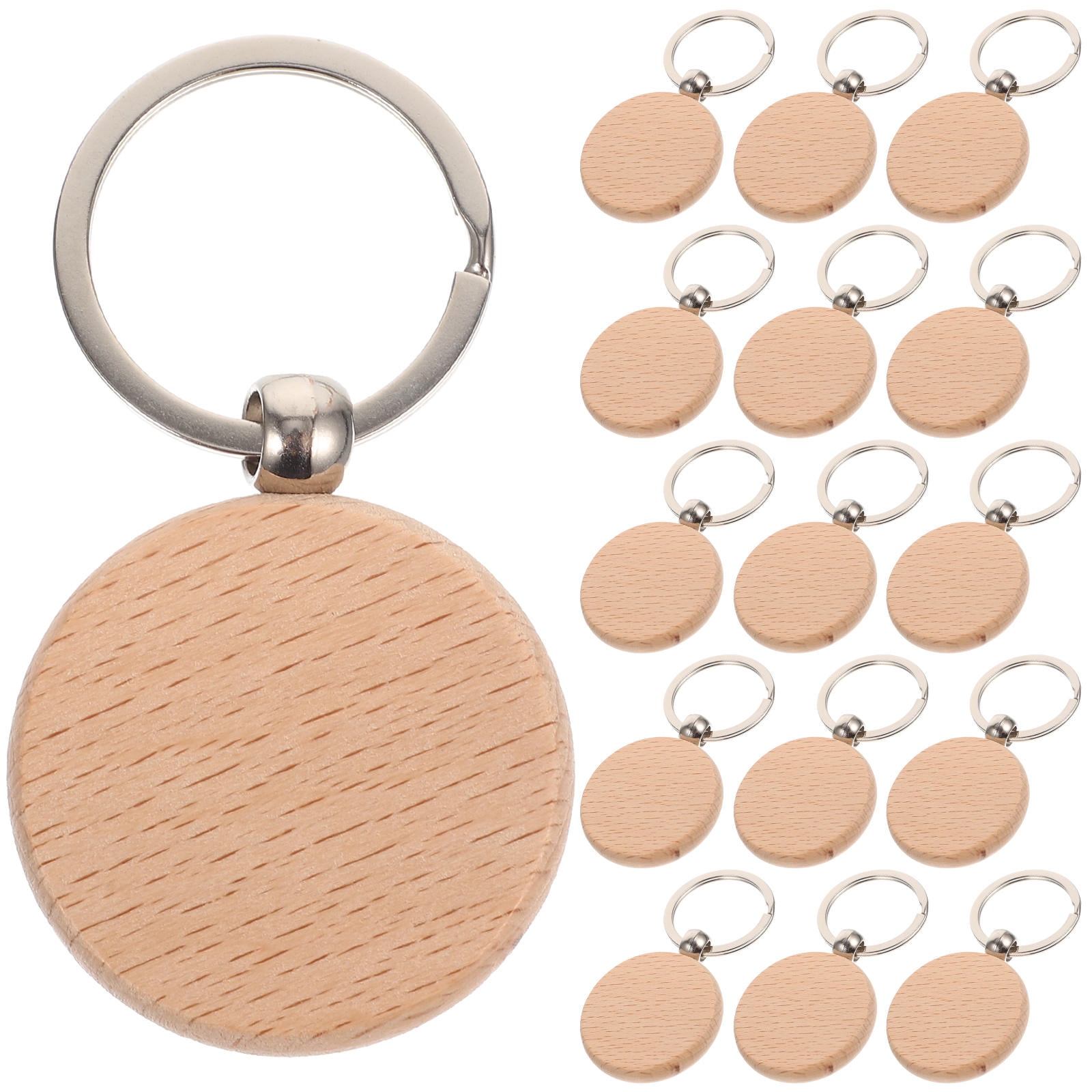 FELTECHELECTR Diy Keychain 30Pcs Wooden Material for Christmas Sock ...