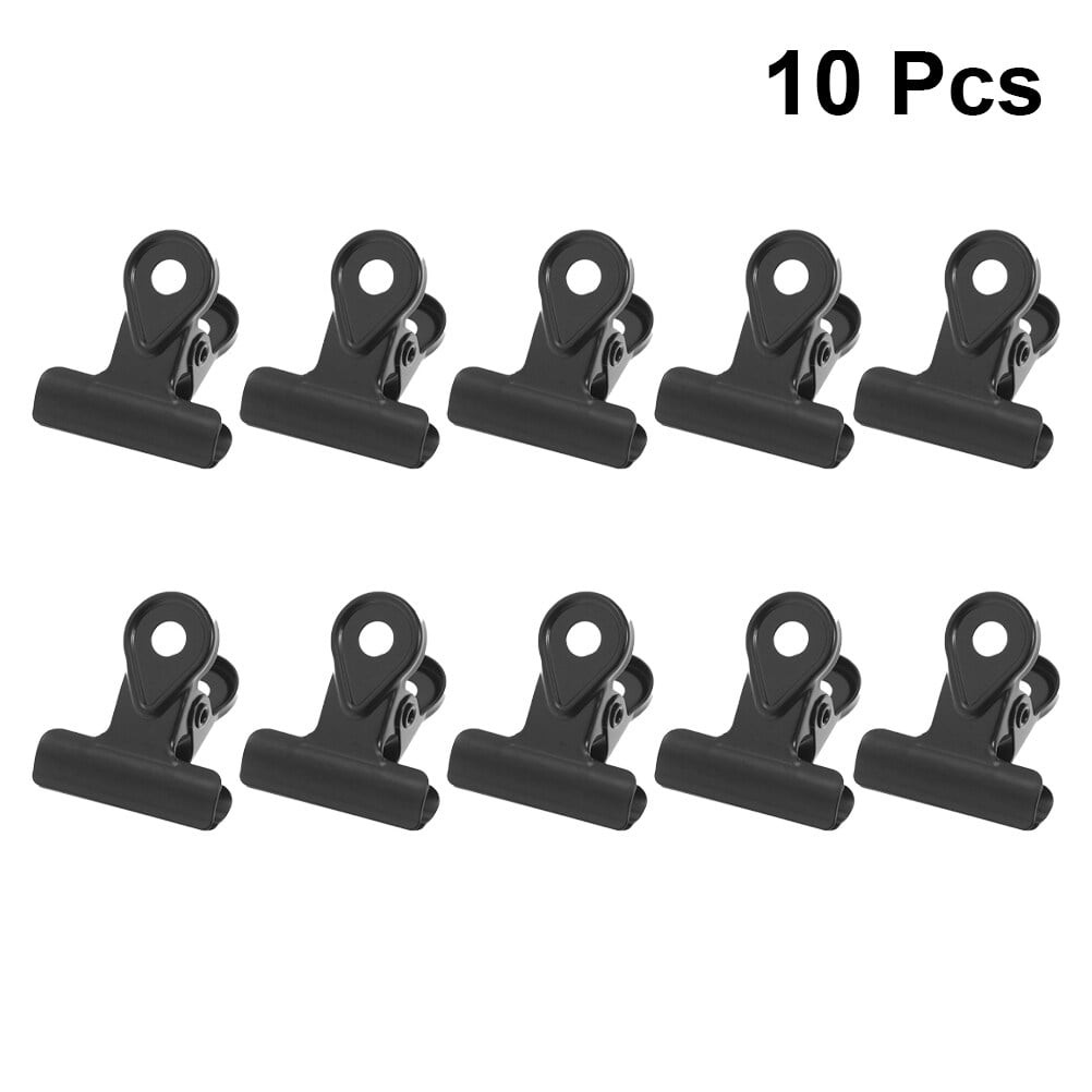 FELTECHELECTR Document Clips Binding Clips Metal Black 10Pcs for ...