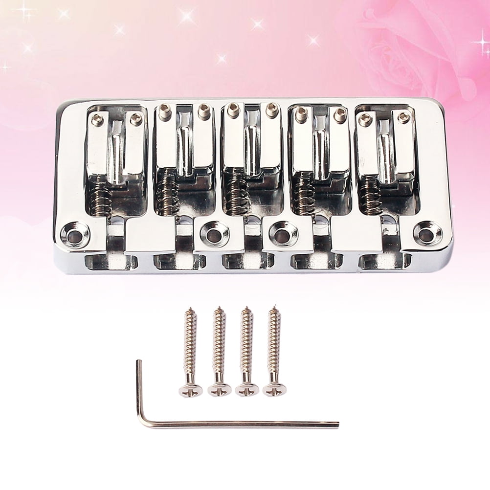 FELTECHELECTR Electric Bass Bridge 1 Set 5 String Fixed Bridge in ...