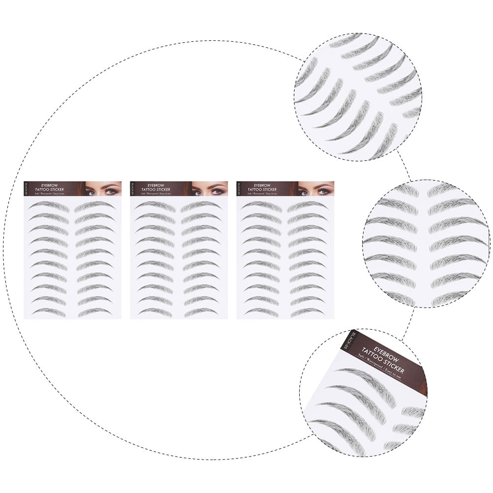 FELTECHELECTR Eyebrow Stickers 3Set Various Eyebrow Styles for Women ...