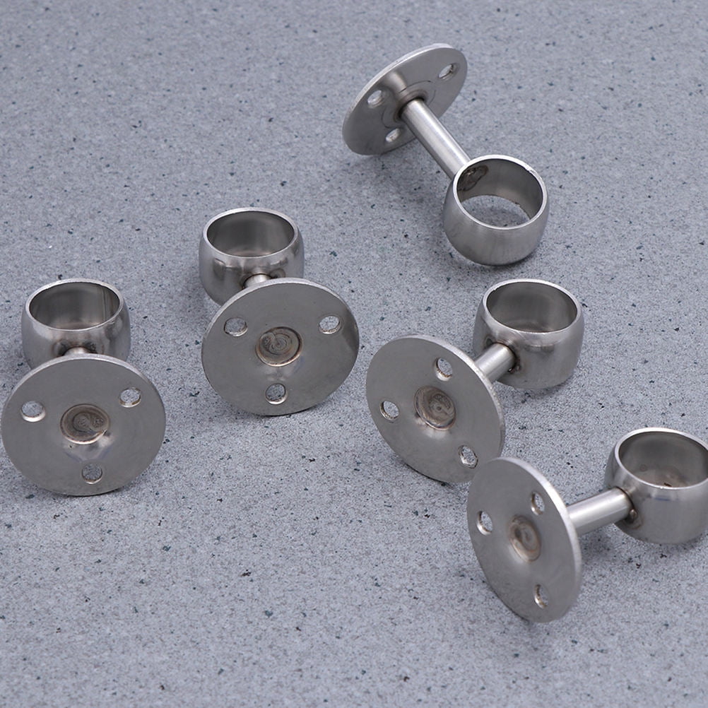 FELTECHELECTR Flange Rod Holder 4Pcs Stainless Steel Shower Curtain ...