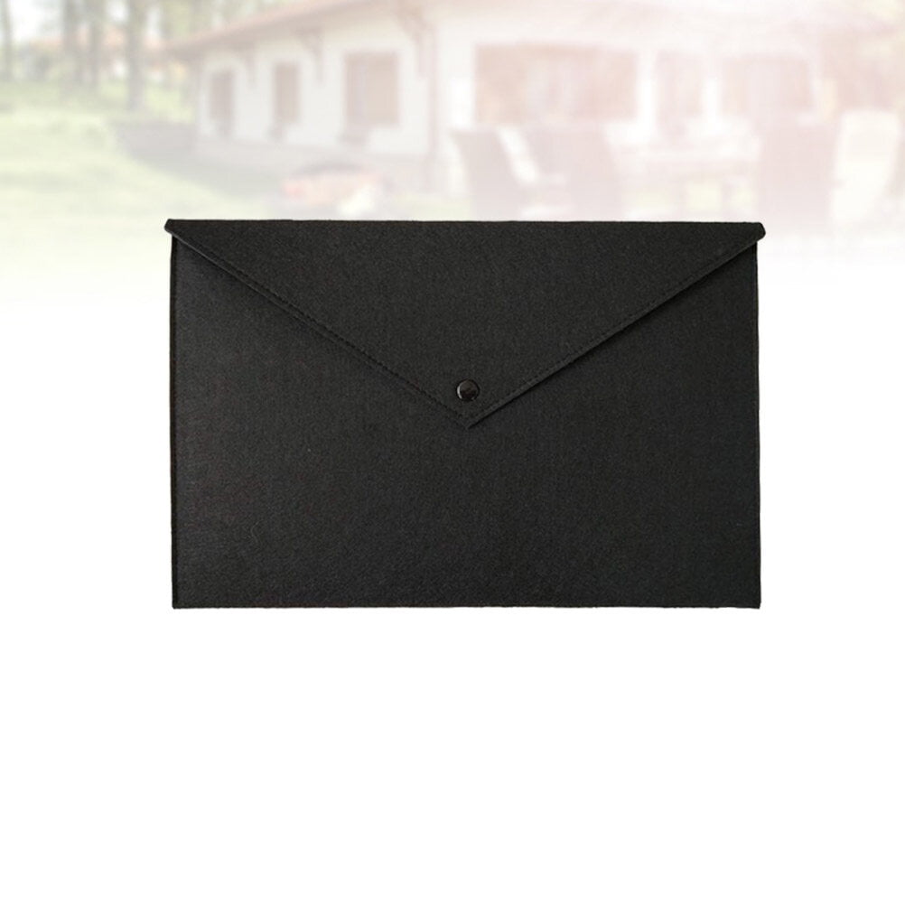 FELTECHELECTR Folder 1Pcs Black Felt File Folder For Travel Document ...