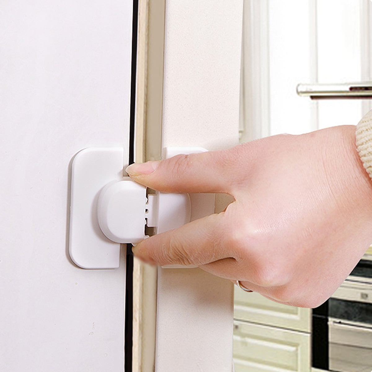 FELTECHELECTR Fridge Lock Child Proof 6Pcs White Abs Rectangular for ...