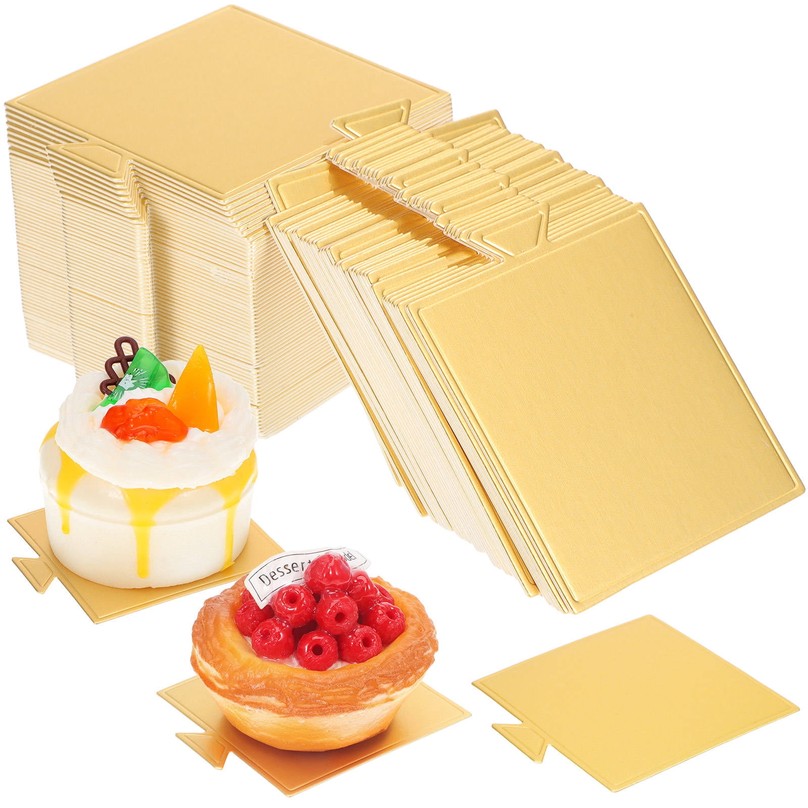 FELTECHELECTR Golden Paper Cake Boards for Display and Support Perfect ...