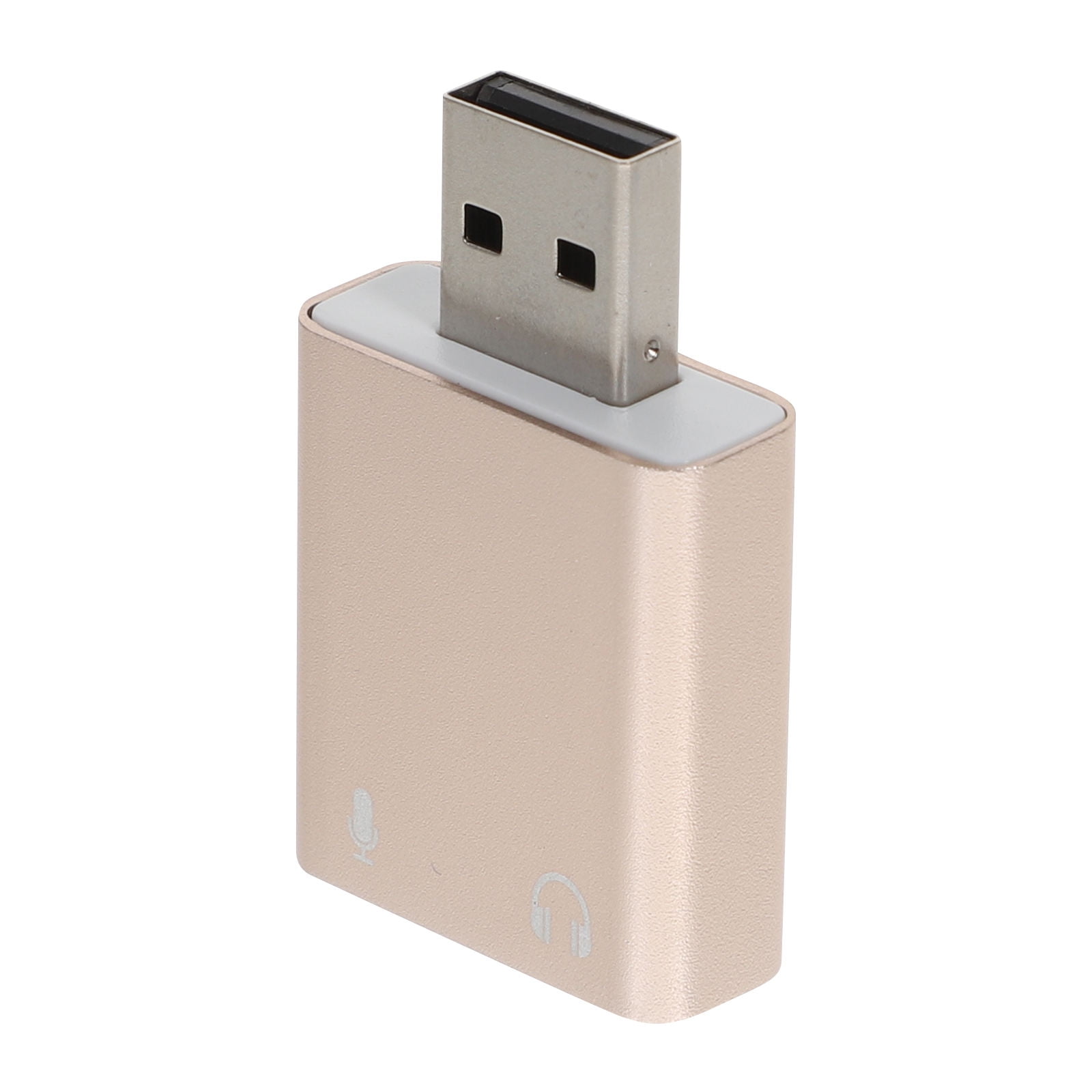 FELTECHELECTR Golden USB Sound Card with Microphone and Headphone Jack ...