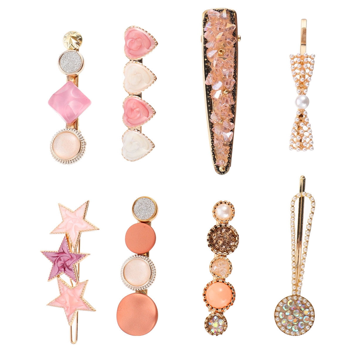 FELTECHELECTR Hair Barrettes for Girls 8Pcs Elegant Design Simple ...