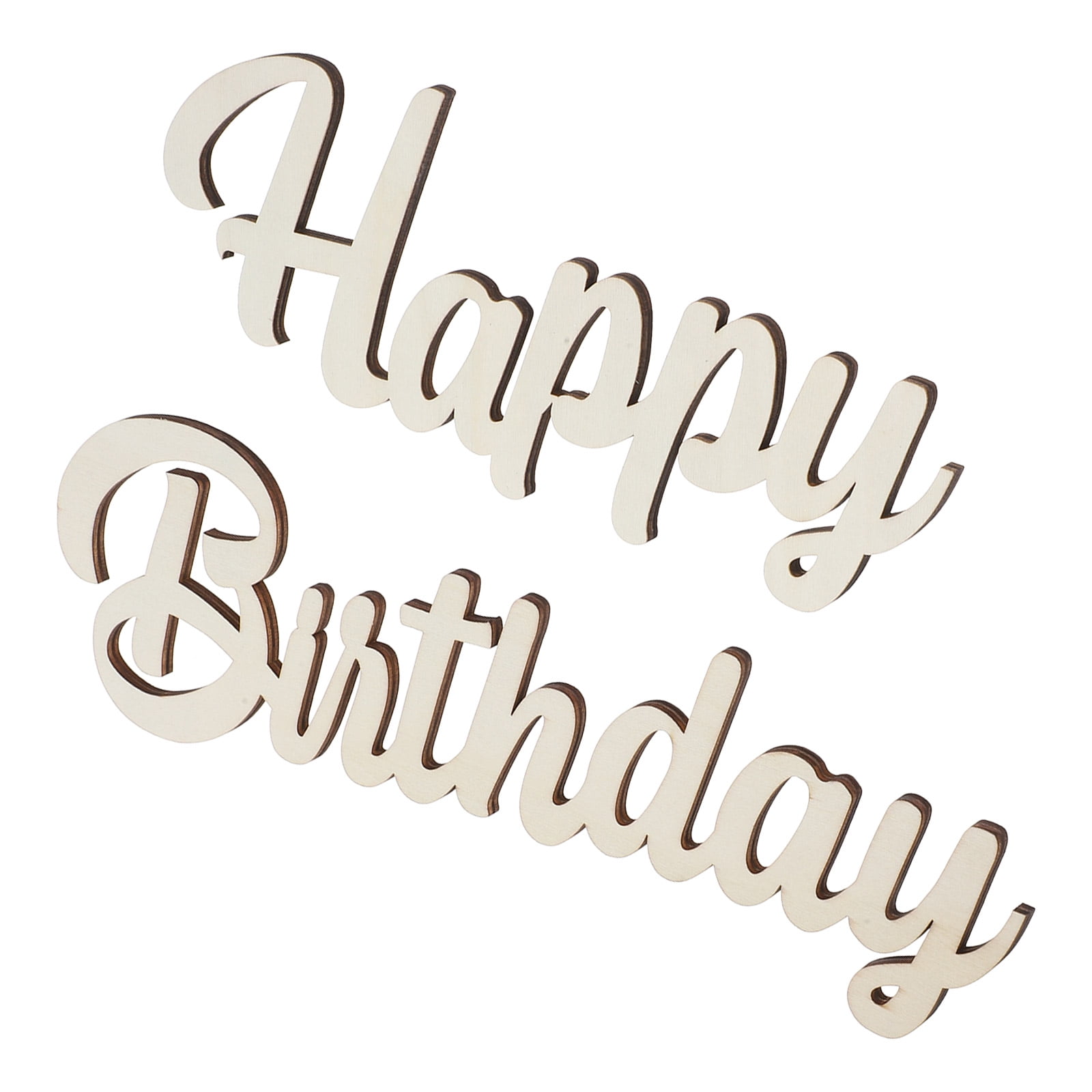 FELTECHELECTR Wall Hanging Happy Birthday Wooden Sign Khaki 1 Set 9.1X3 ...