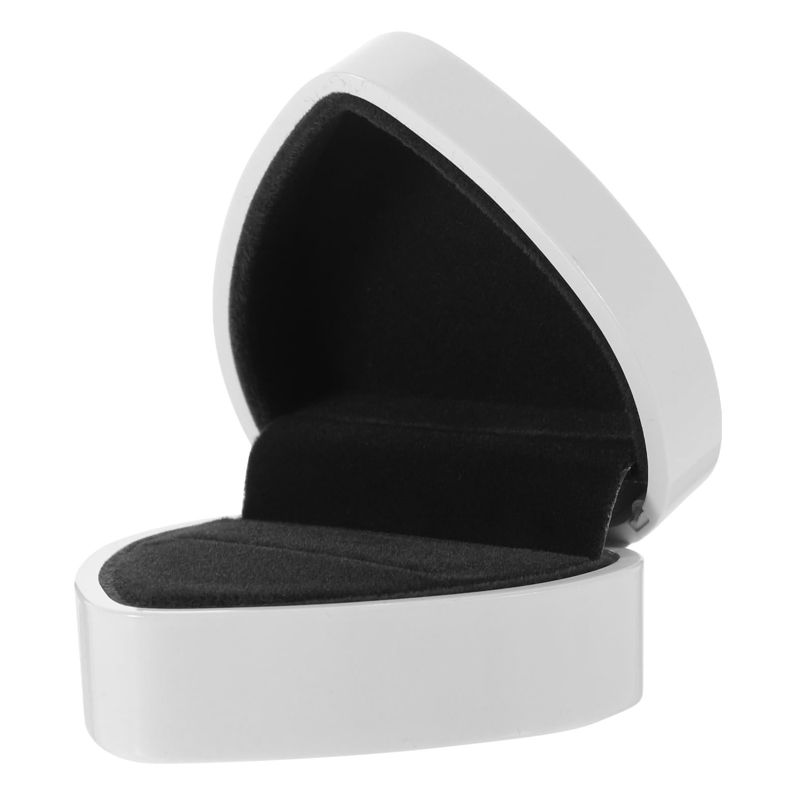 FELTECHELECTR Heart Shaped Ring Box Elegant Design Plastic Velvet LED ...