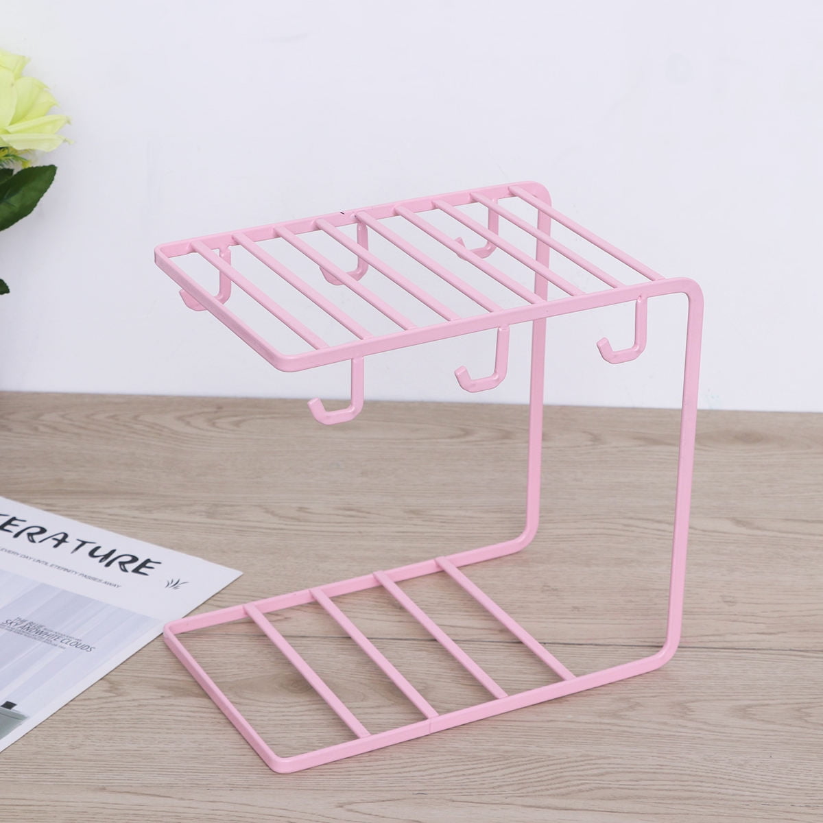 FELTECHELECTR Iron Mug Organizer Rack for Kitchen Drain Water and ...