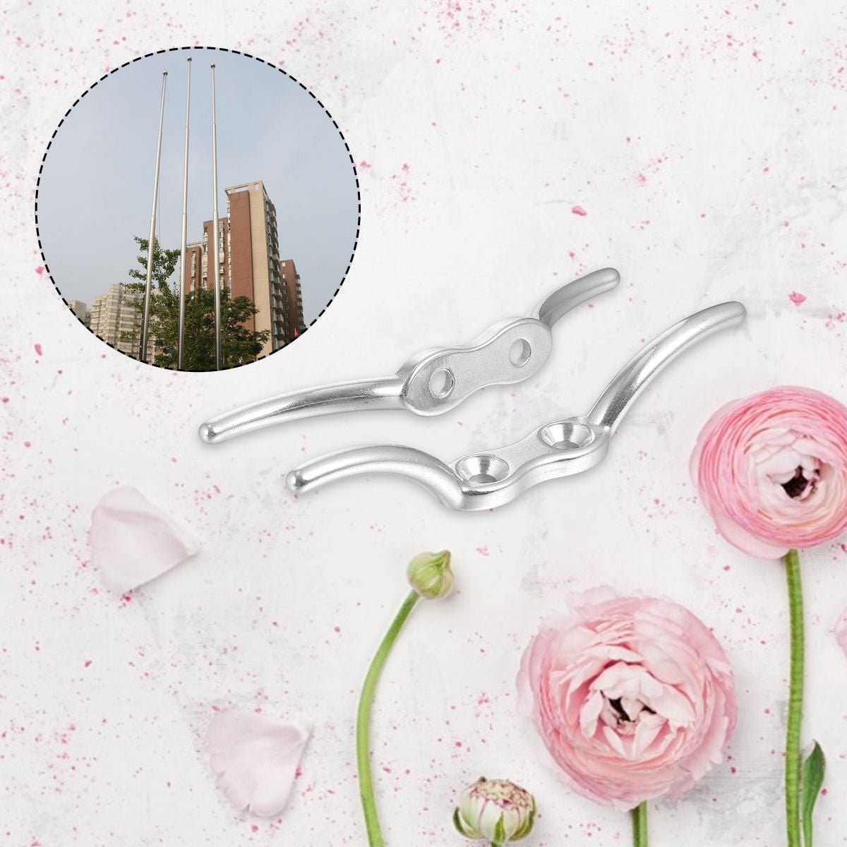 FELTECHELECTR Marine Locks 2Pcs Silver Cleat with Cross Lock for Boat ...