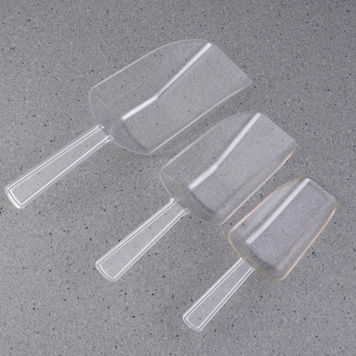 FELTECHELECTR Measuring Scoops 3Pcs Clear Plastic Ice Scoop for Candy ...