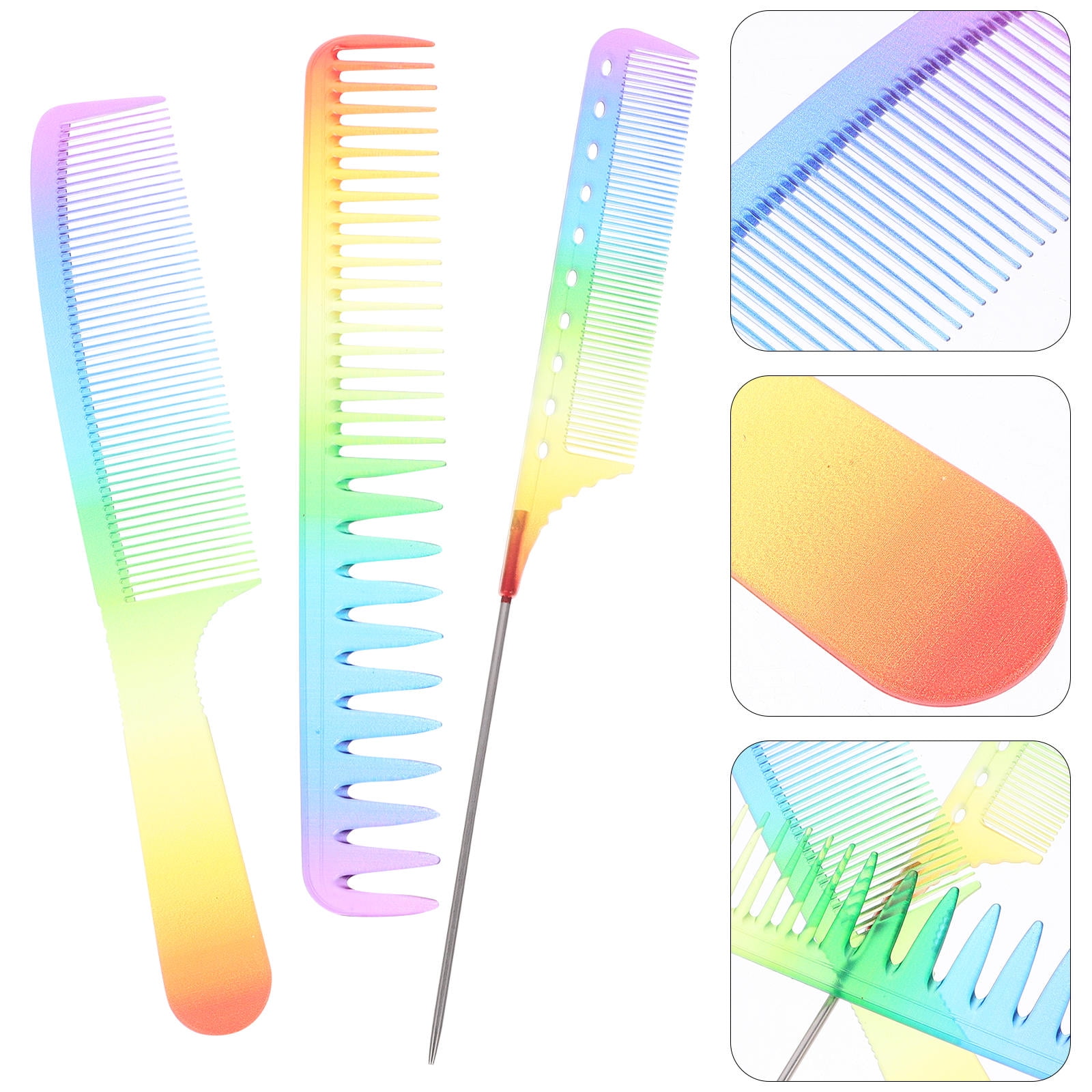 FELTECHELECTR Styling Comb Multi Colored 3Pcs For Men 8.7x1x0.2In ...