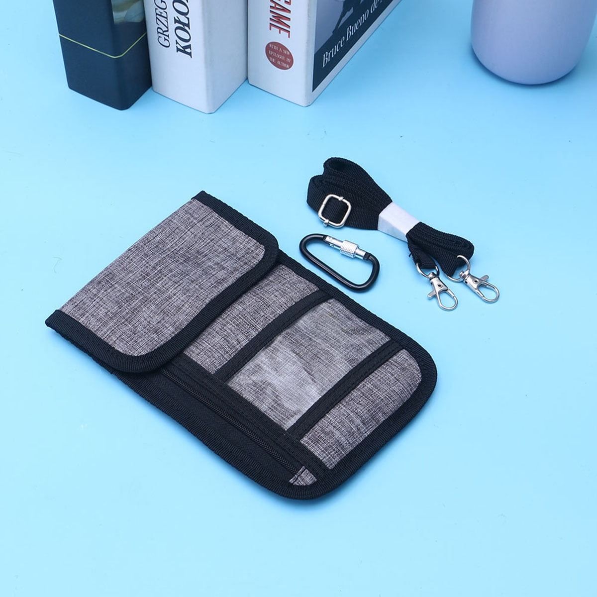 FELTECHELECTR Neck Wallet For Travel Portable Passport Wallet 1Set Grey ...