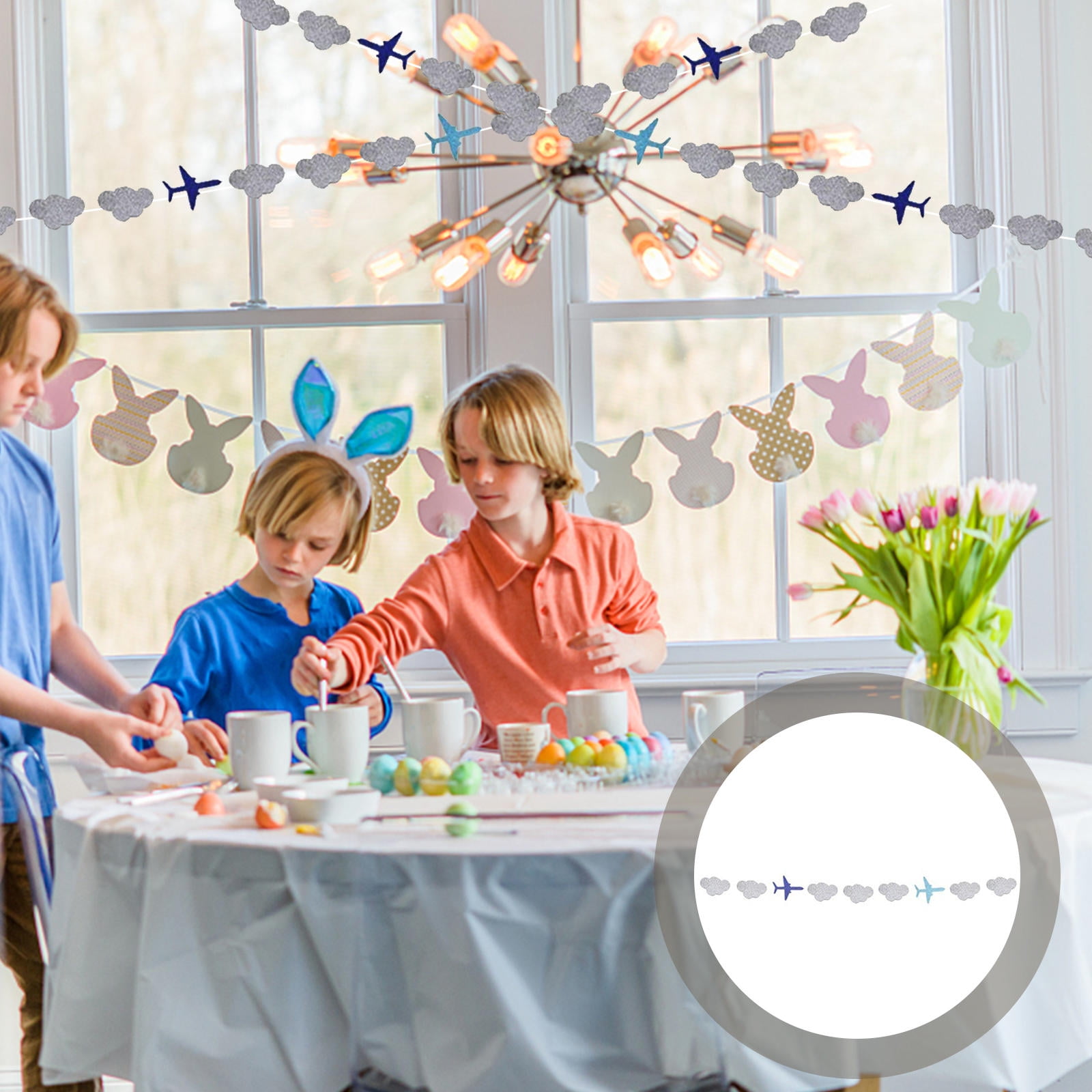 FELTECHELECTR Party Decoration 6Pcs Multi Colored Paper Wedding Banner ...