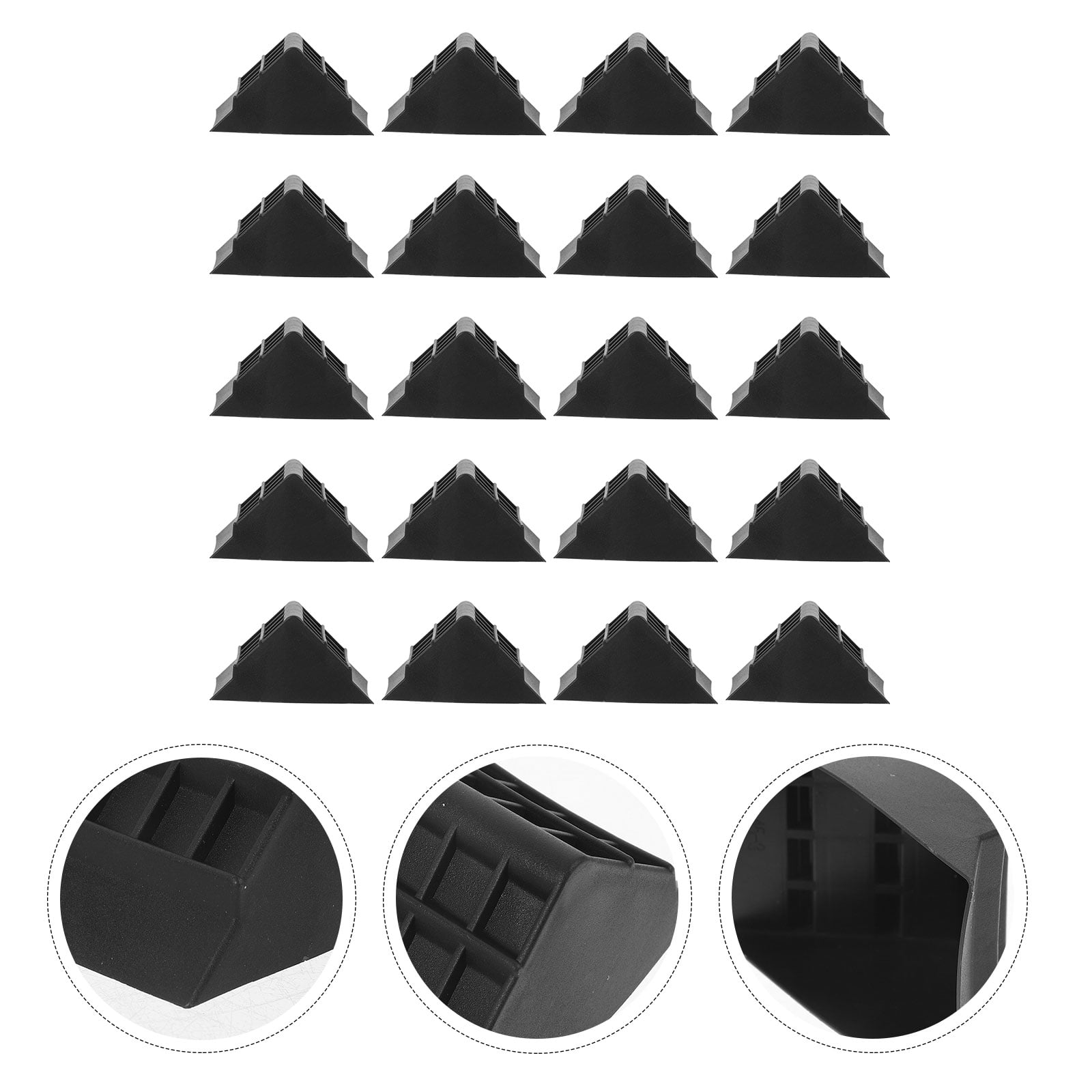 FELTECHELECTR Protective Corner Guards 100Pcs Square Black Plastic for ...