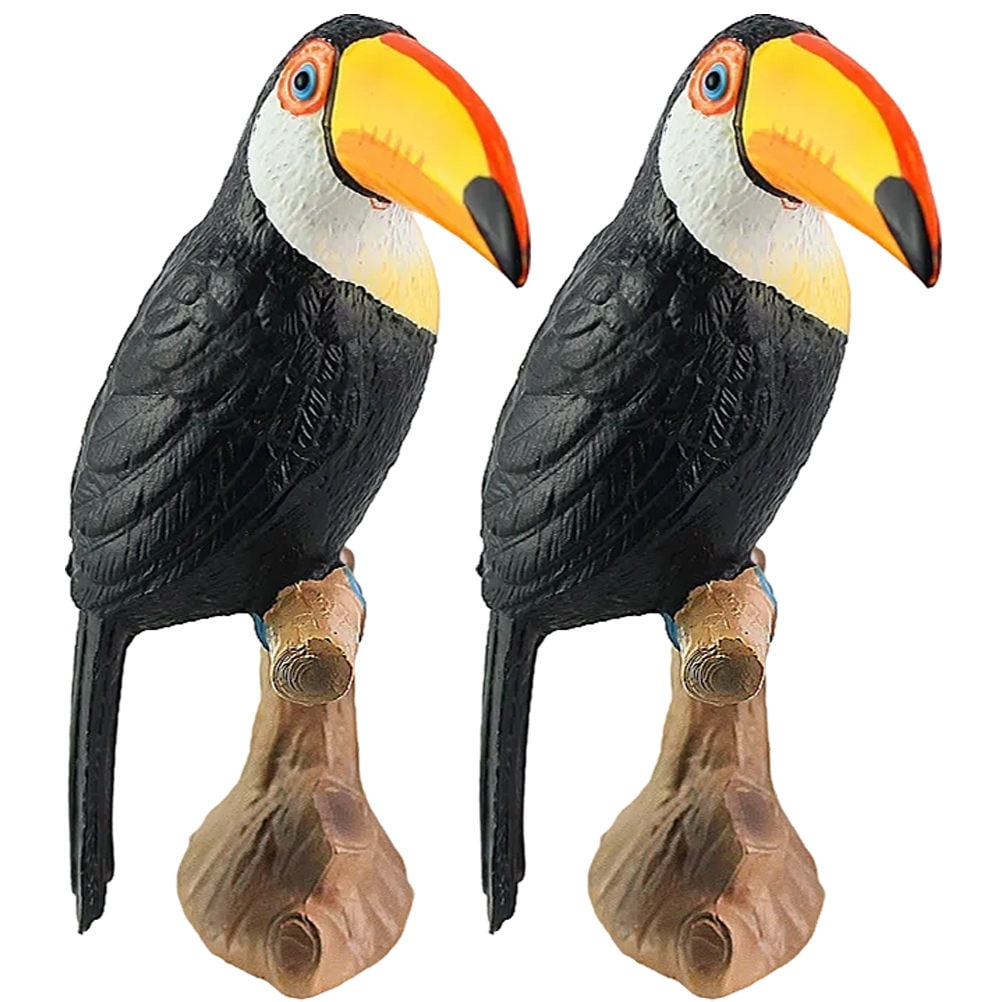 FELTECHELECTR Realistic Toucan Model Bird Statue Figurine Wild Animal ...