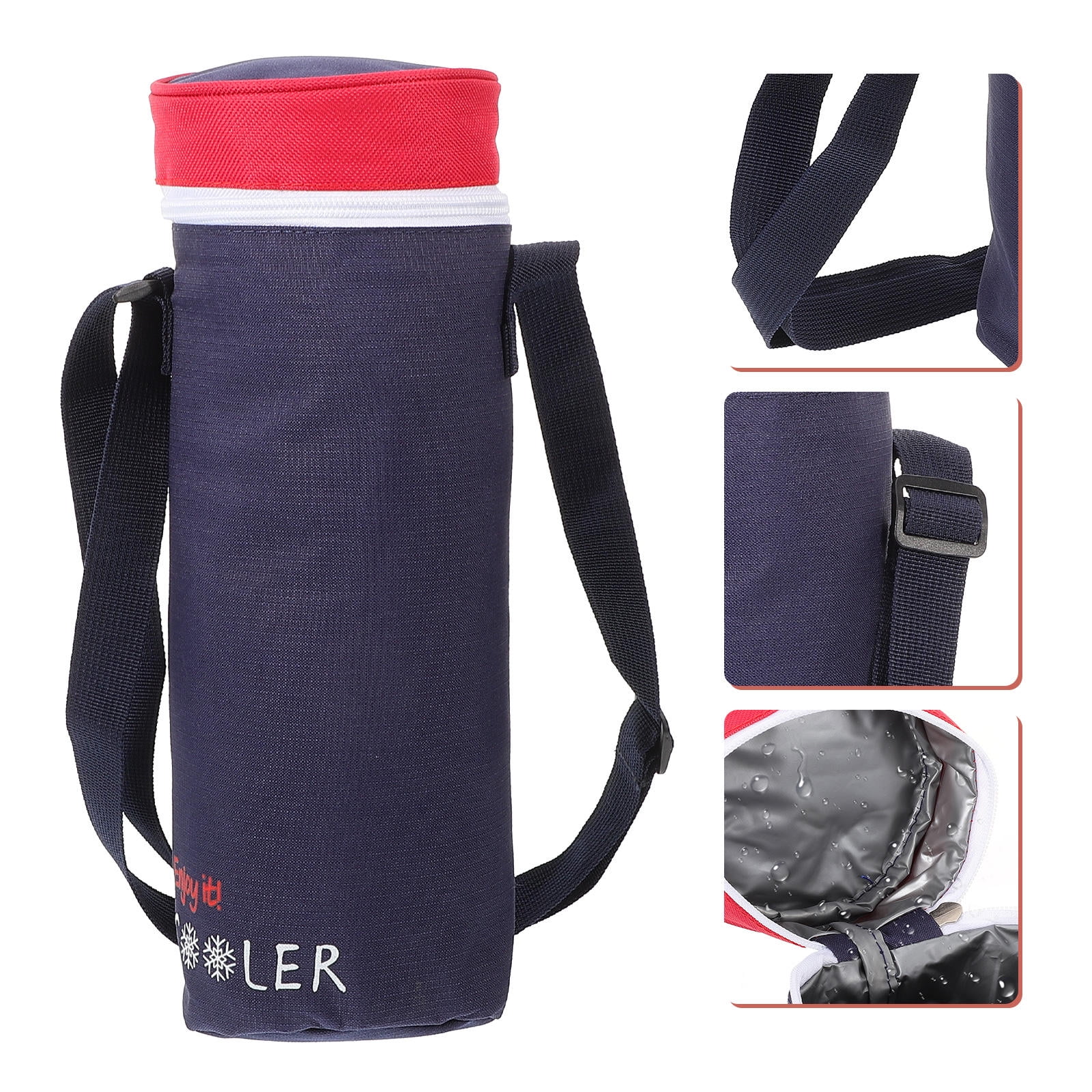FELTECHELECTR Red Water Bottle Carrier Bag Insulated Padded with ...