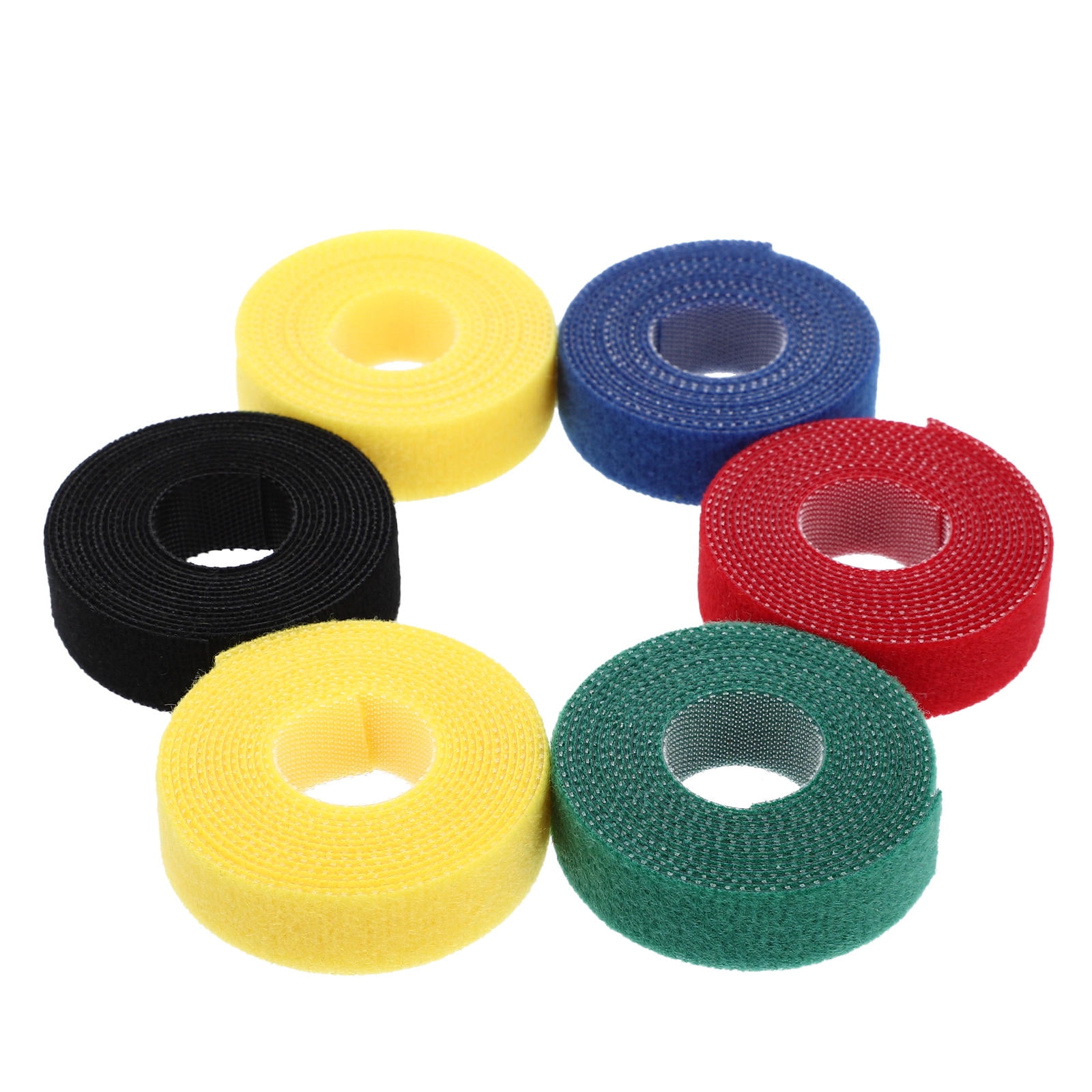 FELTECHELECTR Reuseable Cable Ties 6 Rolls Cable Straps Assorted Color ...