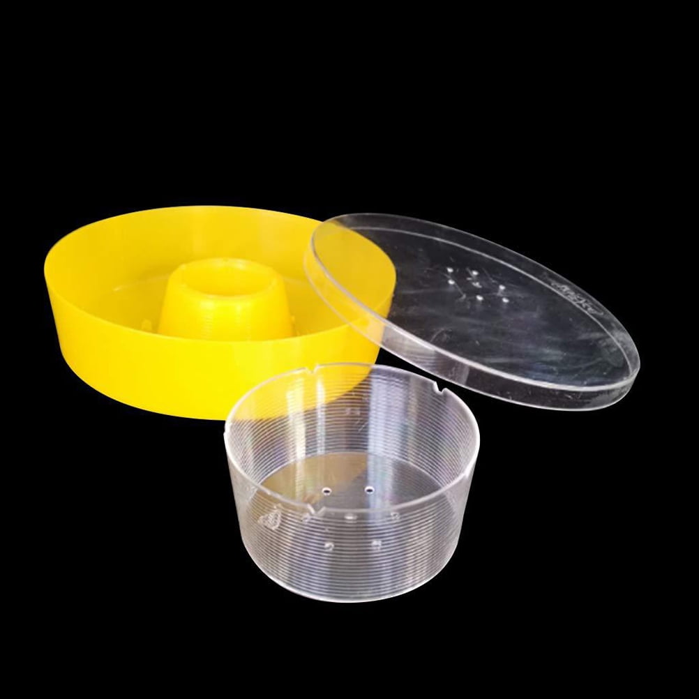 FELTECHELECTR Round Bee Feeder 1Pack Plastic Beekeeping Watering for ...